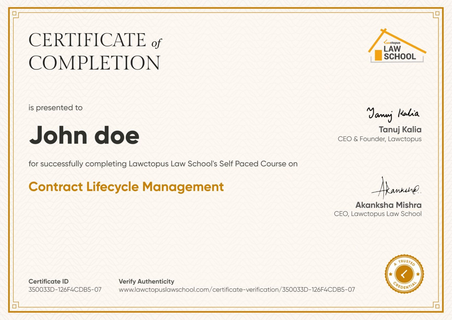 Contract Lifecycle Management Course - Lawctopus Law School